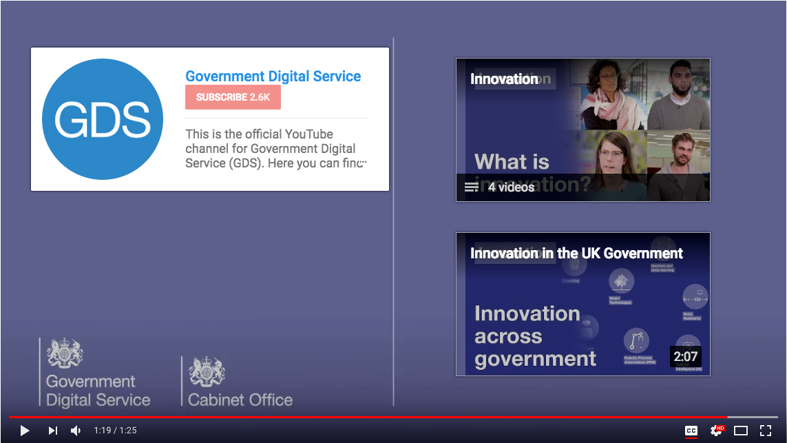We’ve updated the GDS YouTube channel – Government Digital Service