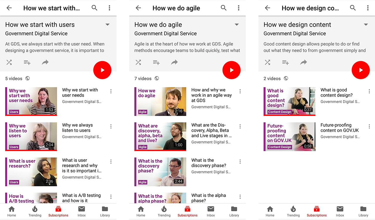 We’ve updated the GDS YouTube channel – Government Digital Service