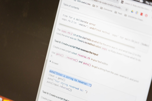 Learning to code at GDS – Government Digital Service